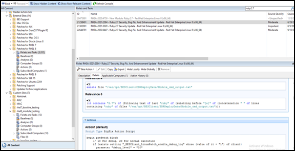 Patch using modular Fixlets
